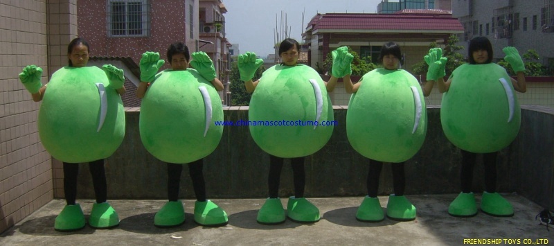 Green bean character mascot costume