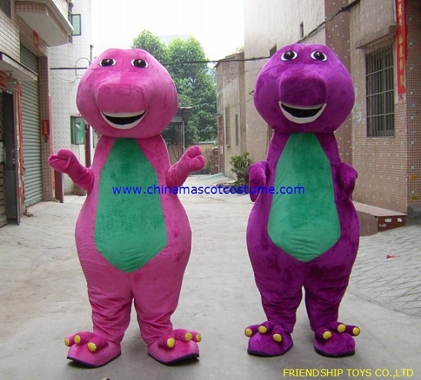 Barney plush mascot costume
