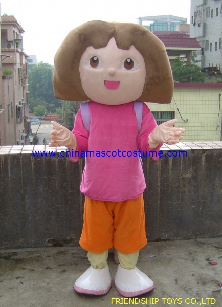 Dora cartoon mascot costume