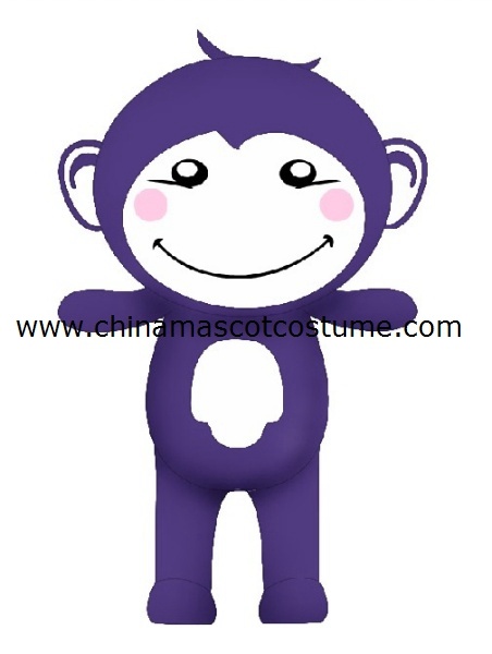 Purple monkey animal mascot costume