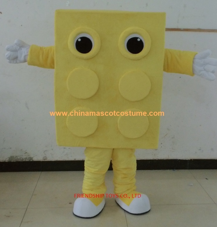 Yellow Lego plush costume, Lego character mascot