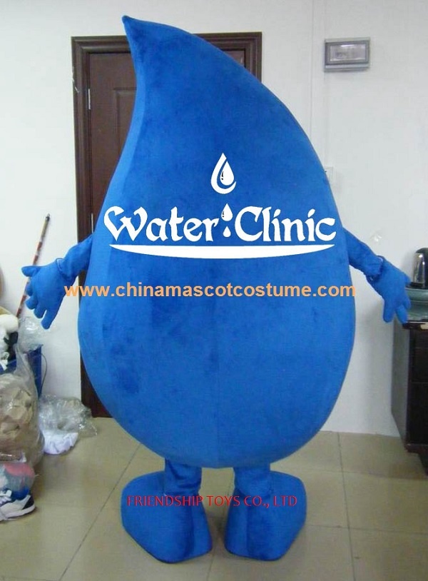 Water drop mascot costume for advertising
