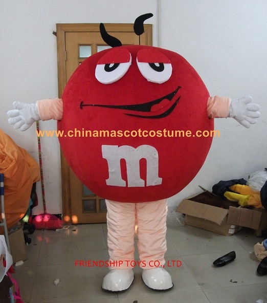 Mandm Red Mascot Costume