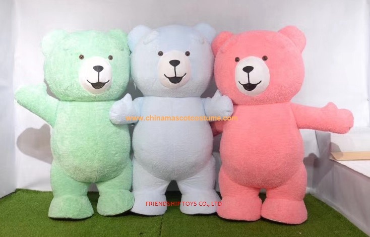 Colorful Teddy bear inflatable character mascot costume,giant teddy ...
