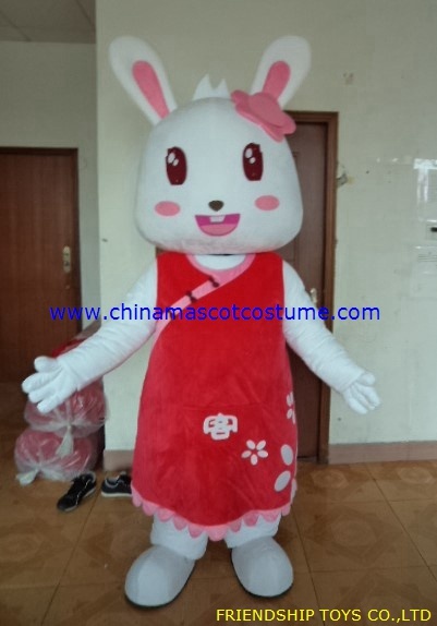 Lovely rabbit holiday mascot costume