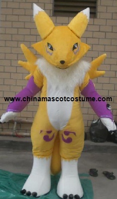 Renamon cartoon mascot costume