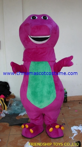 Purple Barney character mascot costume